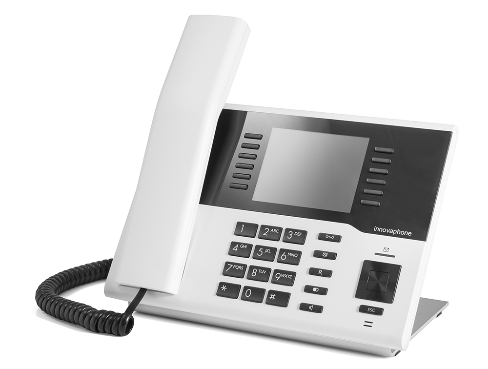 innovaphone IP222: IP Telefon mit Farbdisplay in weiss, gewinkelt ...